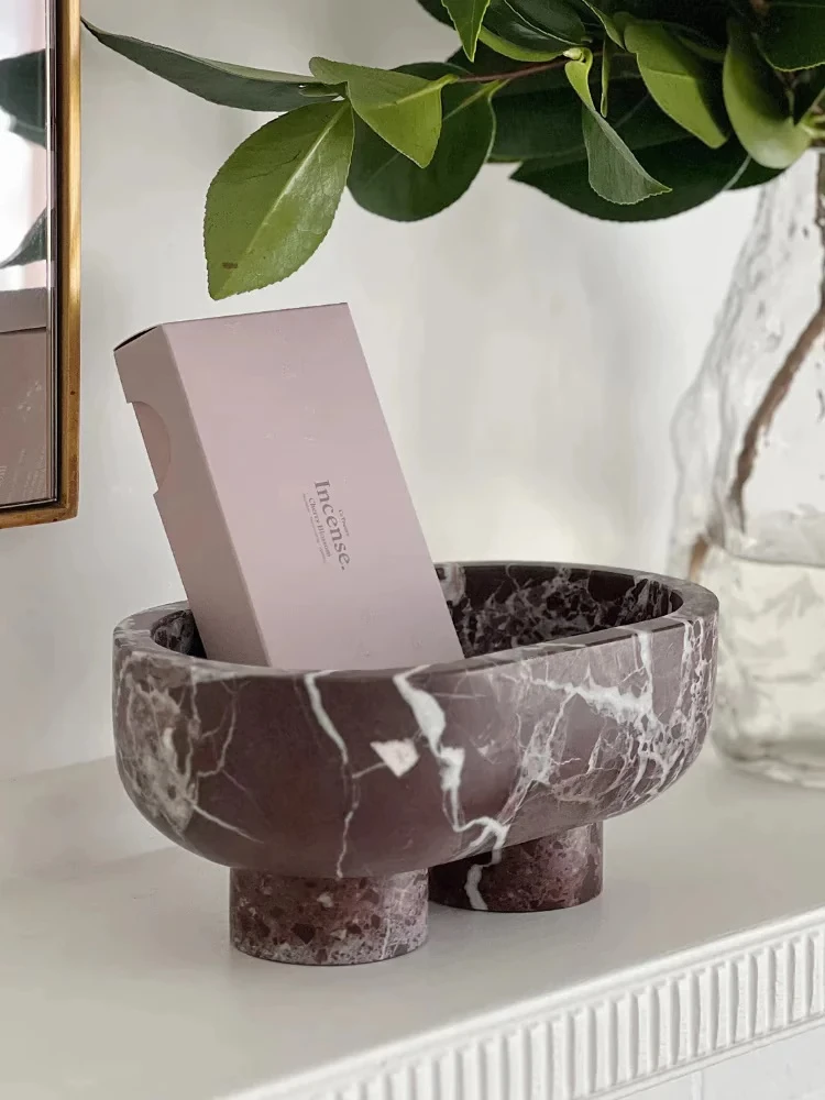 Stonekocc Luxury Wabi-Sabi Natural Marble Calacatta Viola Storage Tray ...