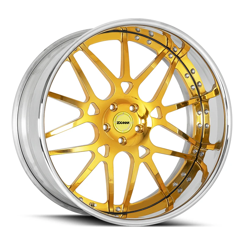 Custom Any Sizes Alloy gold Wheel Rims 2-Pieces 17 18 19 20 21 22 inch ...