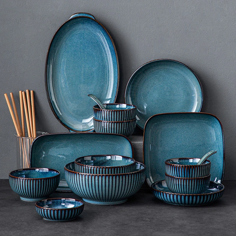 Shop High Quality Blue Porcelain Dinnerware Set Wholesale