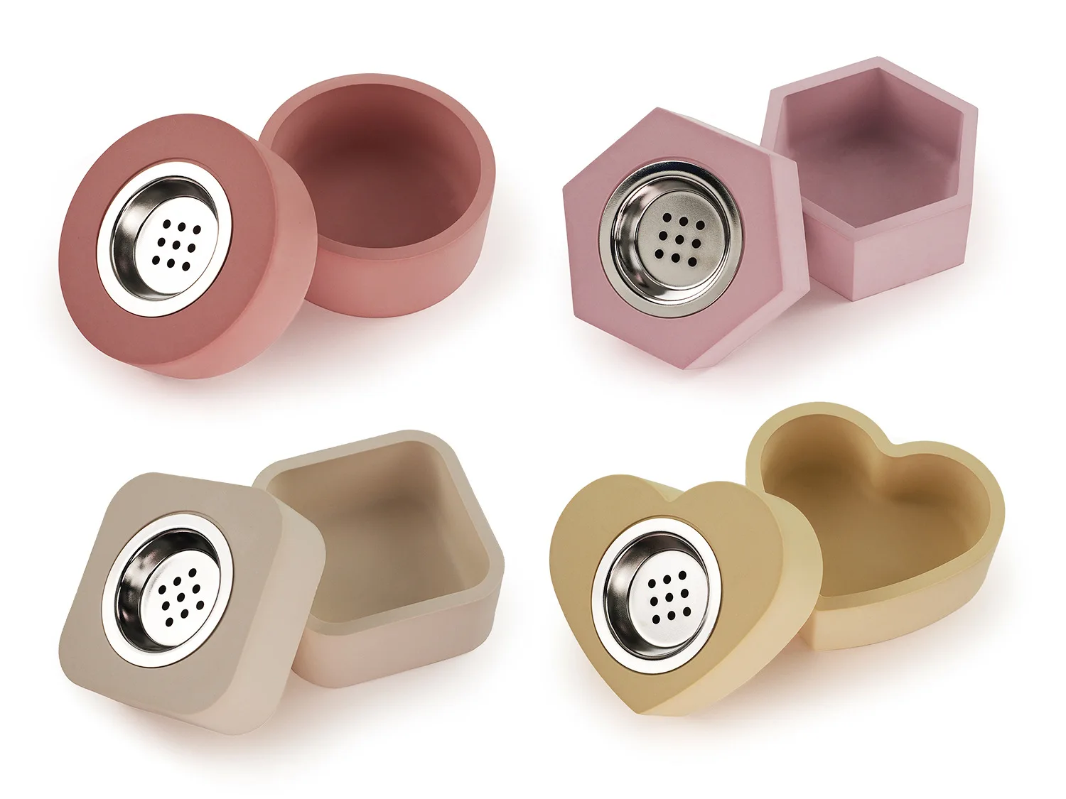 Diy Gypsum Cement Gypsum Storage Box Aromatherapy Stove Circular Heart ...