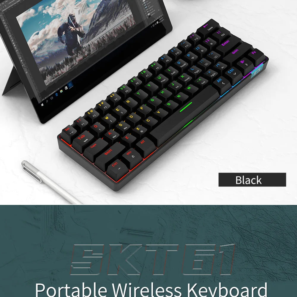 2021 Hot Sale Stk61 Rainbow Colors Bt 3.0 Dual-mode Compact 61 Key ...
