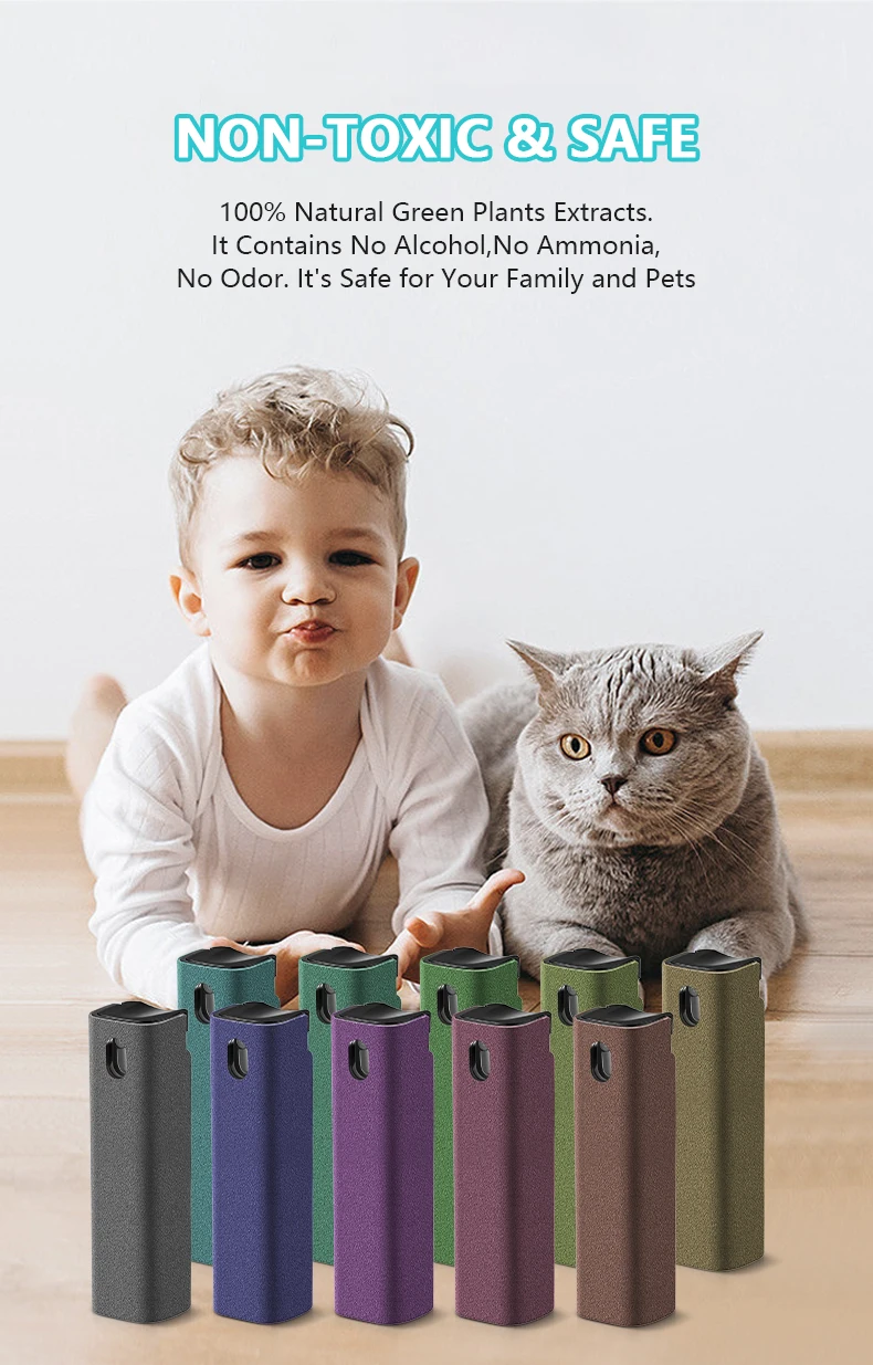 2-in-1 10ml Phone Screen Cleaner Spray Bottle With Microfiber Cloth And ...