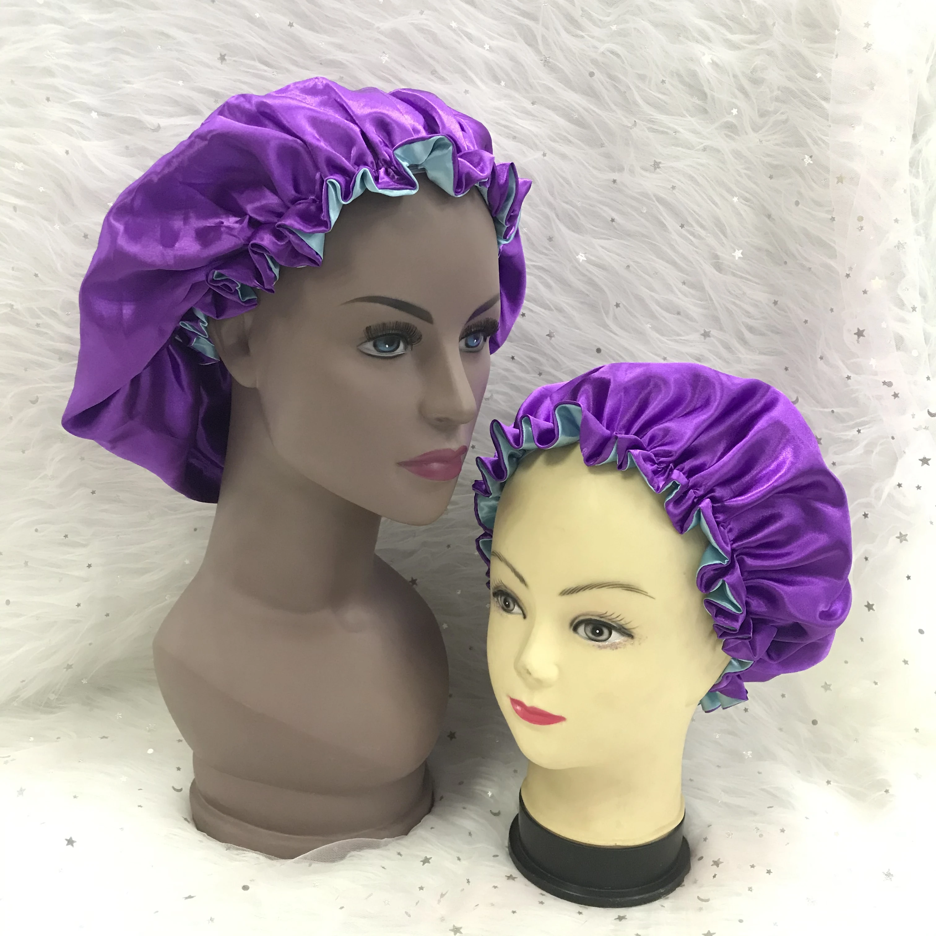 Wholesale Adult and Kids Double Sided Bonnets Custom Logo Soft Satin ...