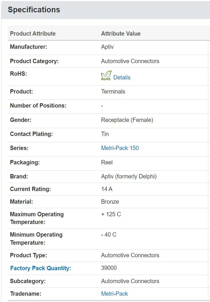 15317878 Aptiv (formerly Delphi) New And Original Car Aptiv Terminals ...