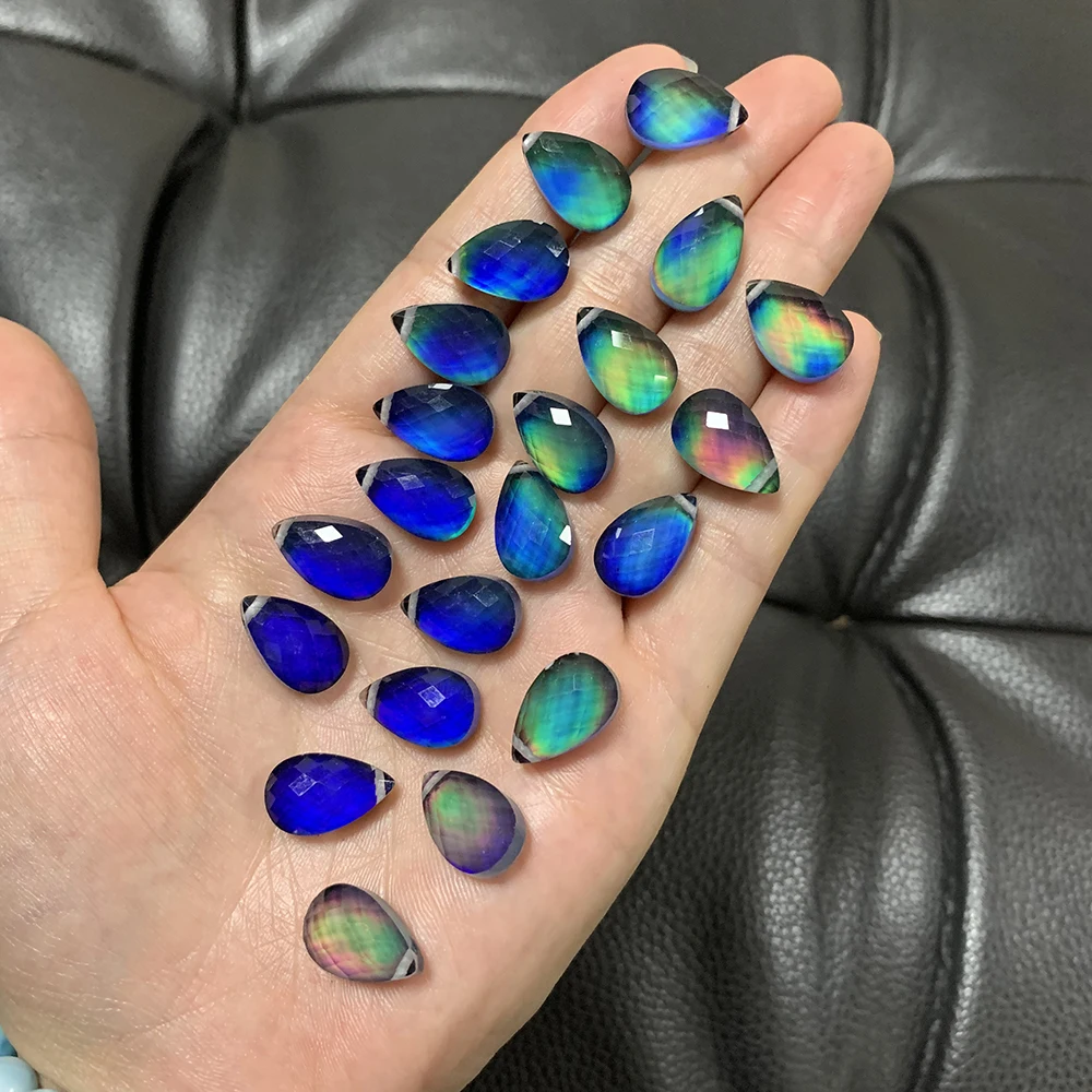 Color Change Glass Stone Pear Shape Loose Temperature Stones for ...