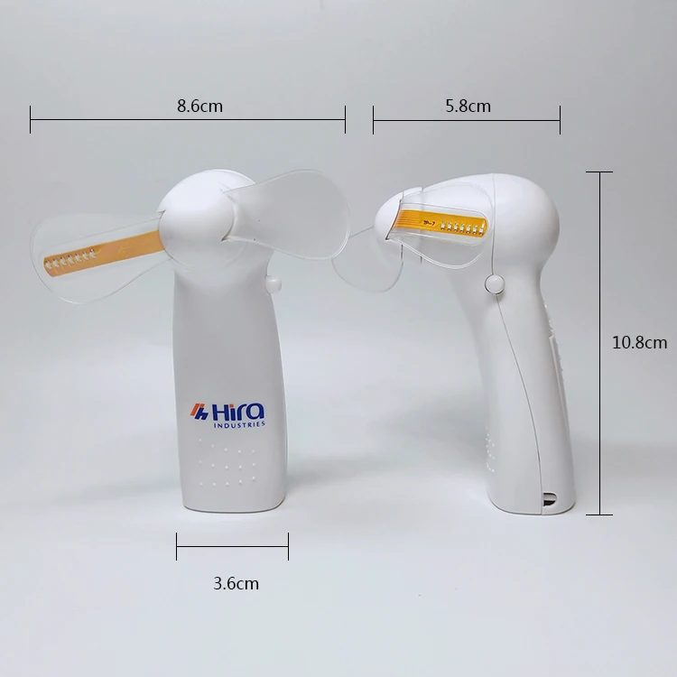 Customized logo Flashing Message Handheld Fan Battery Power ...