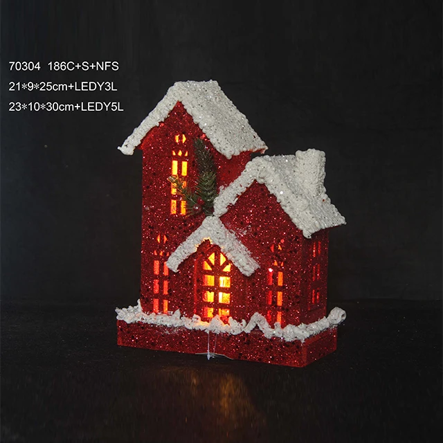 Christmas Led Wood House With Light Miniature Indoor Lemax Christmas ...