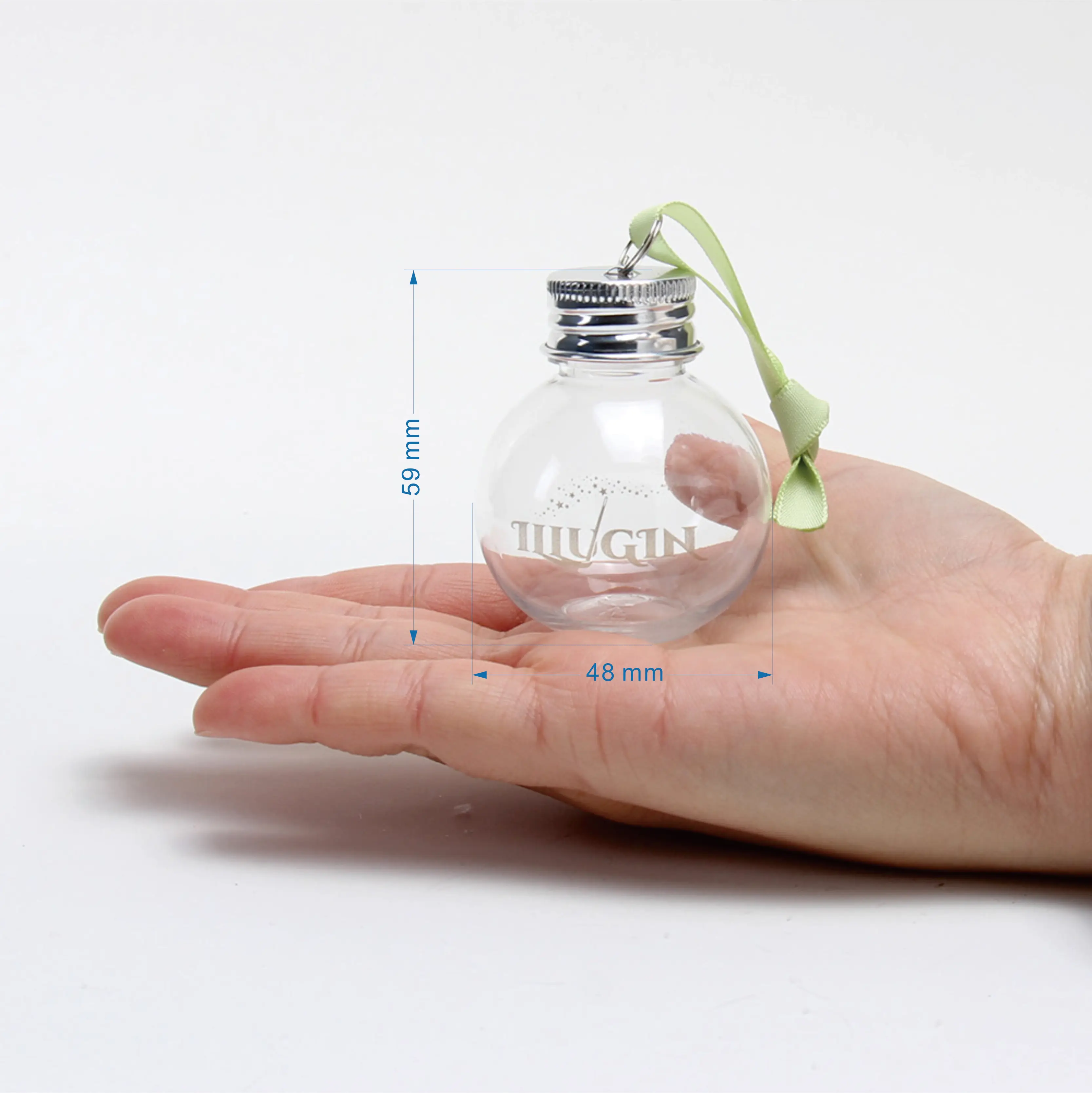 Clear Christmas Plastic Openable Hollow Hanging Booze Ball Sweet Jar ...