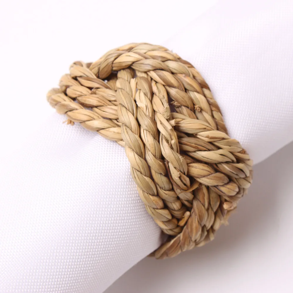 Natural Woven Napkin Ring Holder Wedding Party Dinner Braided Water ...