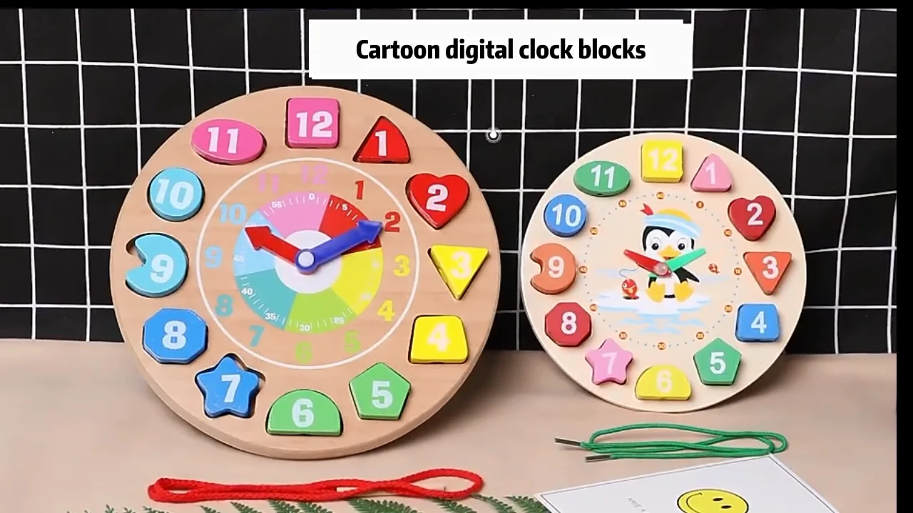 Custom Multi-function Digital Math Montessori Colorful Clock Shape ...