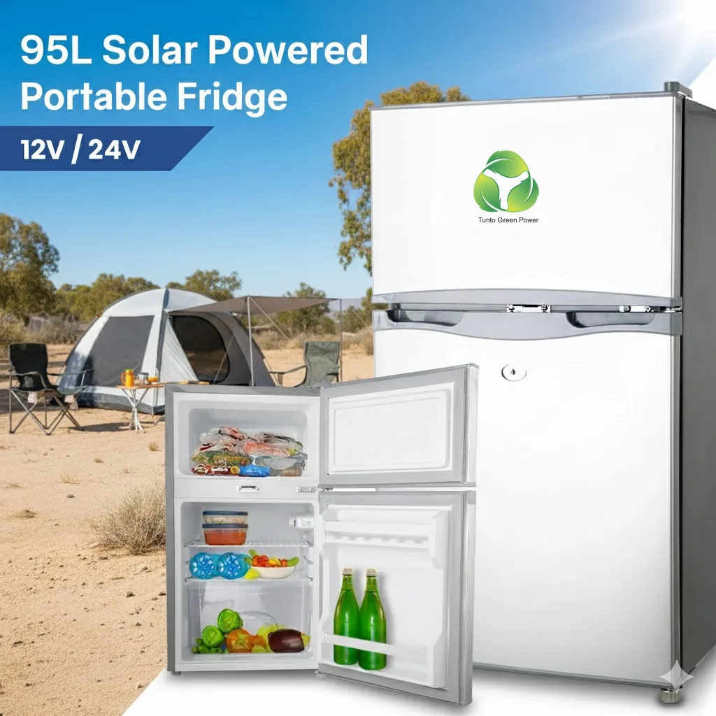 Tunto Green Power 2026 New 12V 24V 90L 95L Mini Home Solar Refrigerator ...