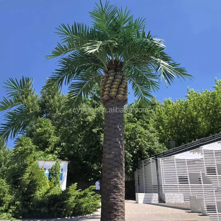 Mall Beach Outdoor Decorative Fiberglass Trunk Palm Trees Artificial ...