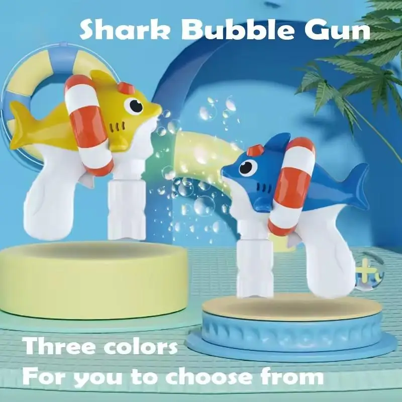 Portable Handheld Electric Battery Operated Bubble Gun Blaster Shark ...