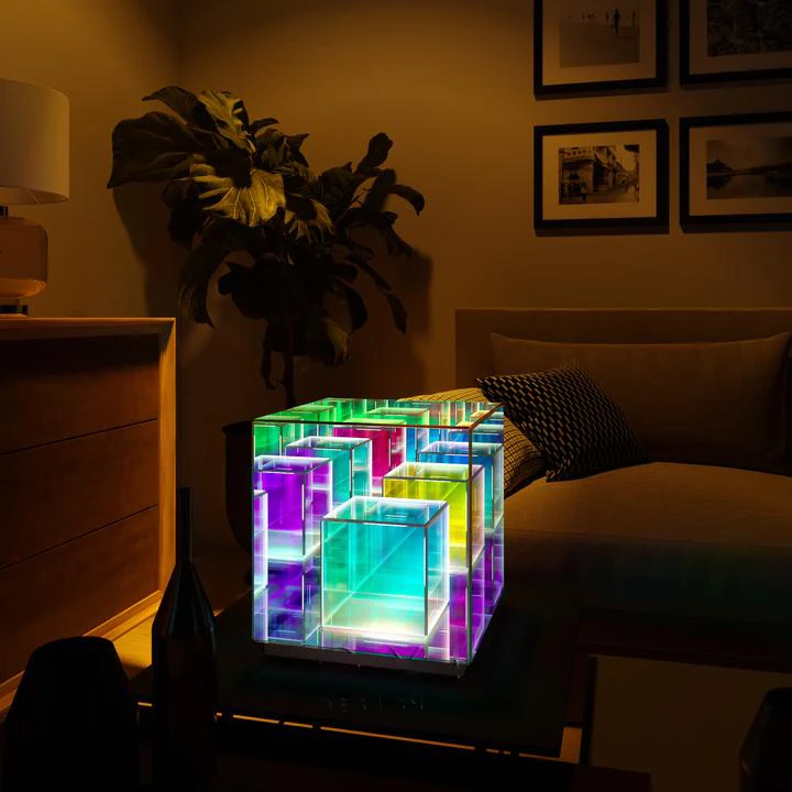 Modern Bedroom Decorated Rainbow Colorful Acrylic 3d Infinity Cube Lamp ...