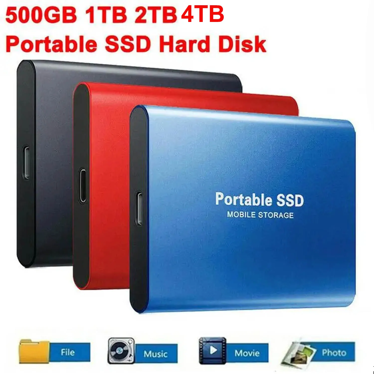 Mobile SSD Hard Disk - 1TB to 16TB External Storage