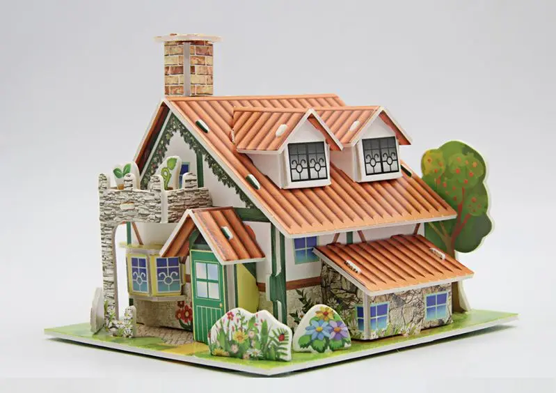 Dynamics High Quality Paper 3d Puzzle Foam House Model Handmade ...