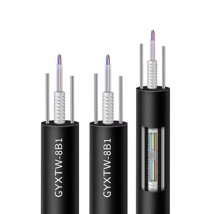 Outdoor Fibra Optica Cable 7mm 8mm Gyxtw 2 4 6 8 10 12 Core Fiber Optic ...