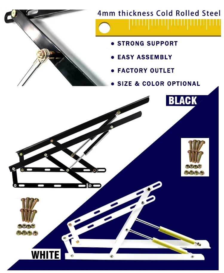 Hydraulic Lift Bracket 100CM Gas Spring for Bed Lift Mechanism