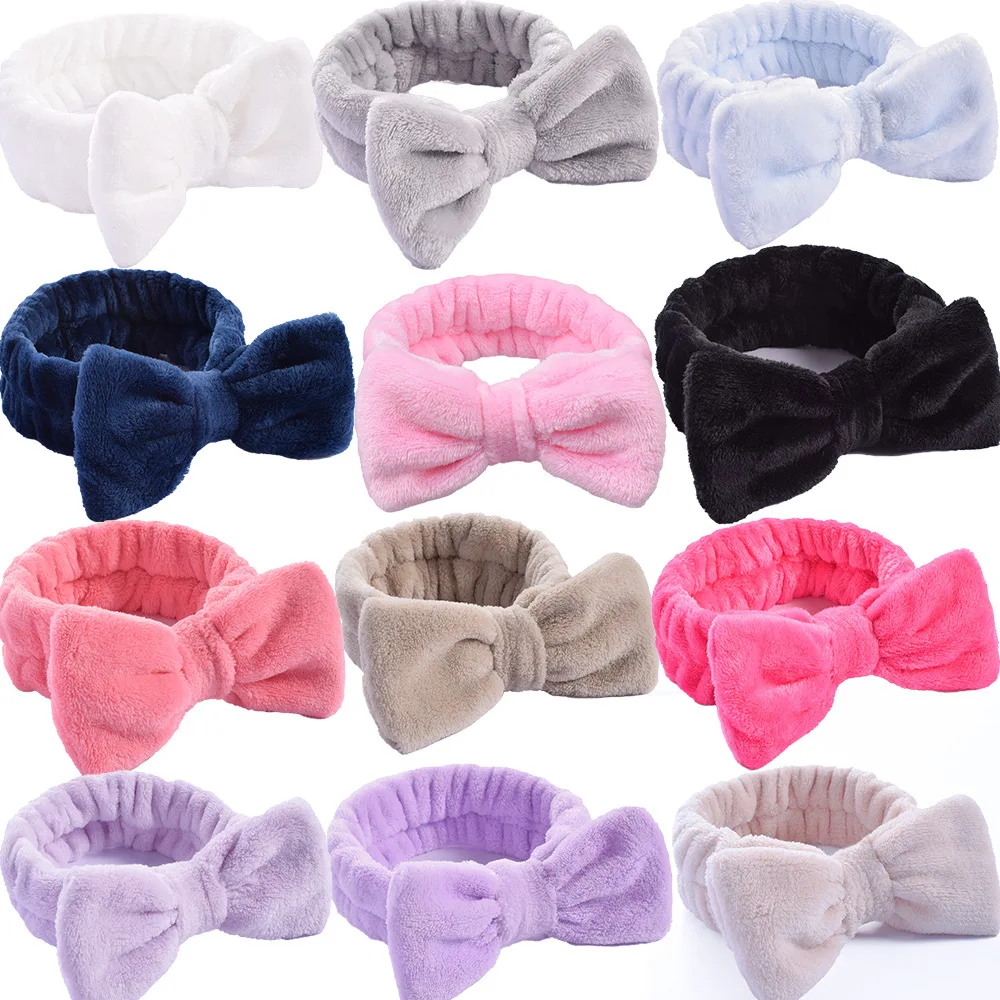 Soft Velvet Headbands with Bow - Perfect for Makeup & Spa