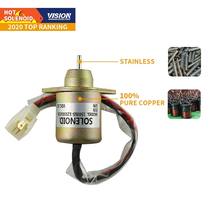 1503ES-12S5SUC5S Generator Stop Solenoid - 12V Fuel Shut Down