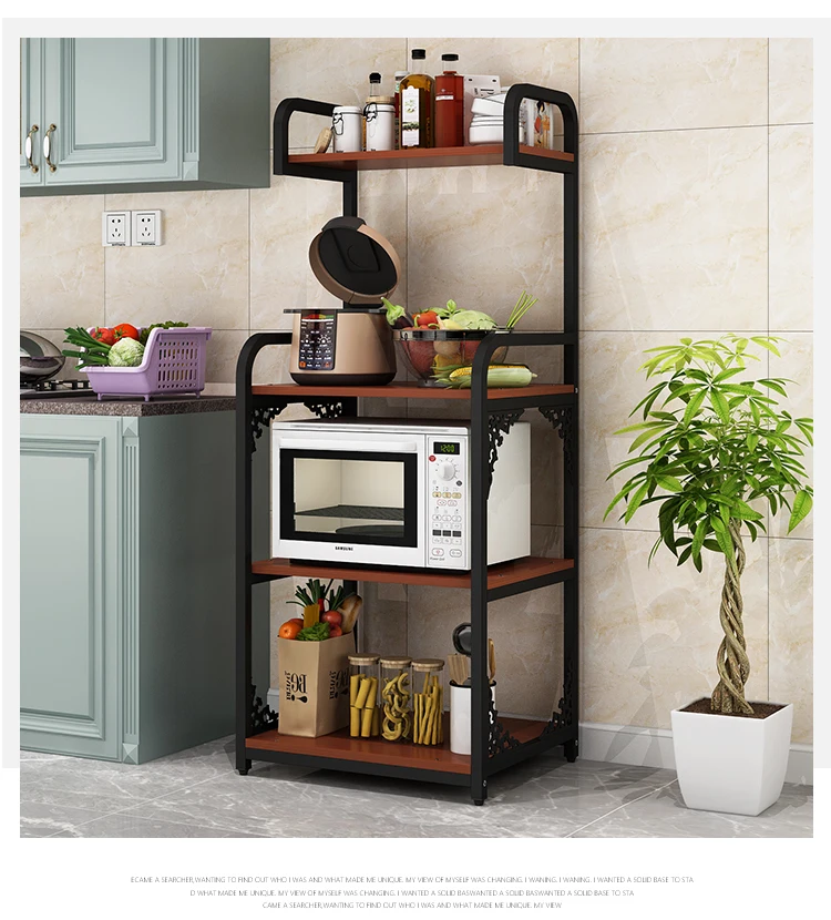 Multi-layer Kitchen Rack Storage Cabinet Floor Oven Microwave Oven Rice ...