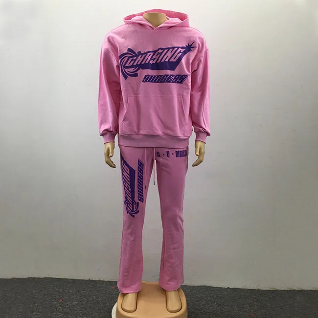 Custom High Quality Cotton Tracksuits French Terry Flared Sweatpants ...