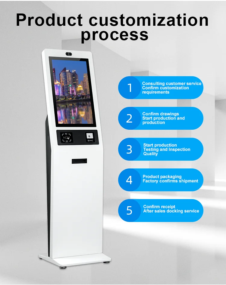 Interactive Touch Screen Self-service Kiosk Terminal With Barcode ...