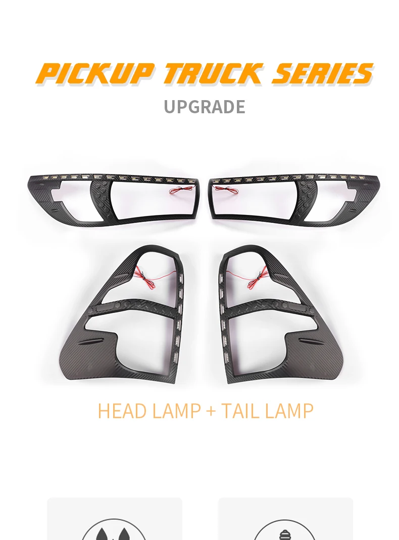 Factory Pickup Truck Series Injection Black Carbon Head Lamp And Tail ...