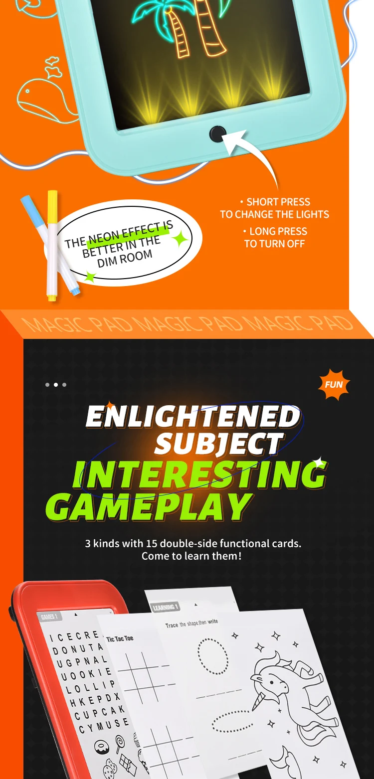 3d Learning Tool Magic Pen Painting Magic Led Light Up Drawing Pad ...