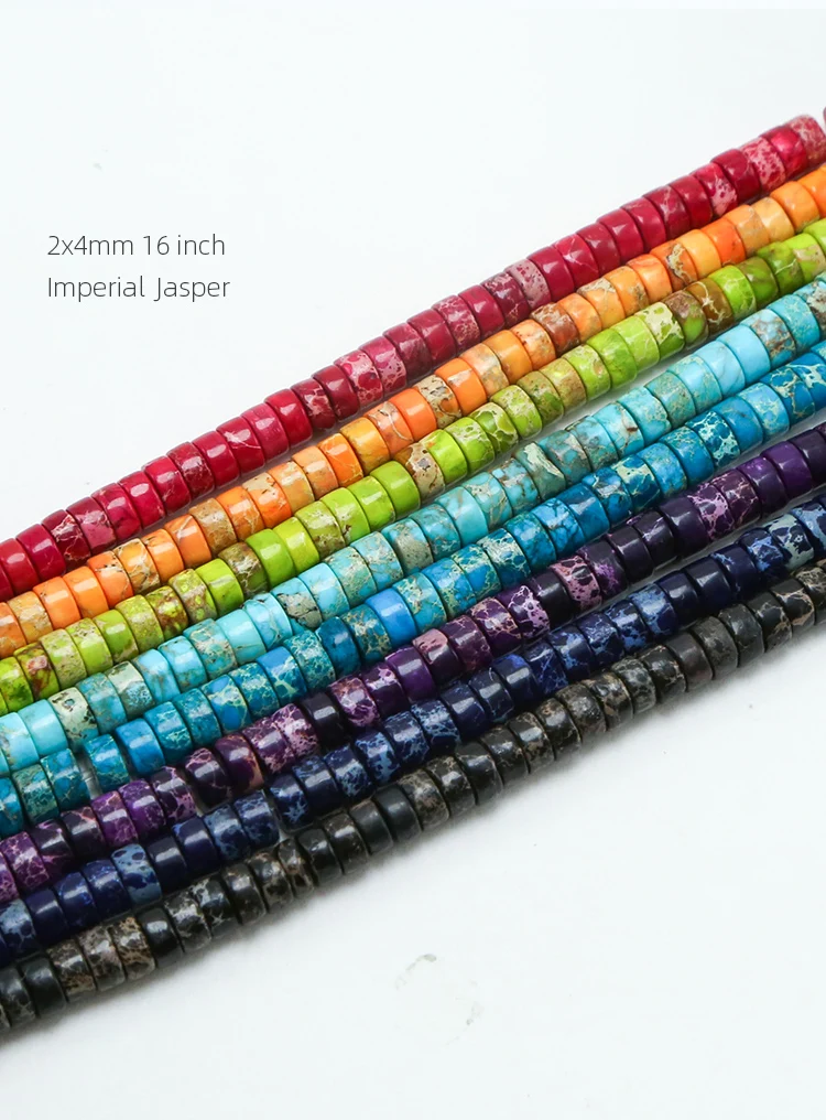 Flat Round Disc Natural Stone Loose Beads Heishi Beads For Bracelet ...