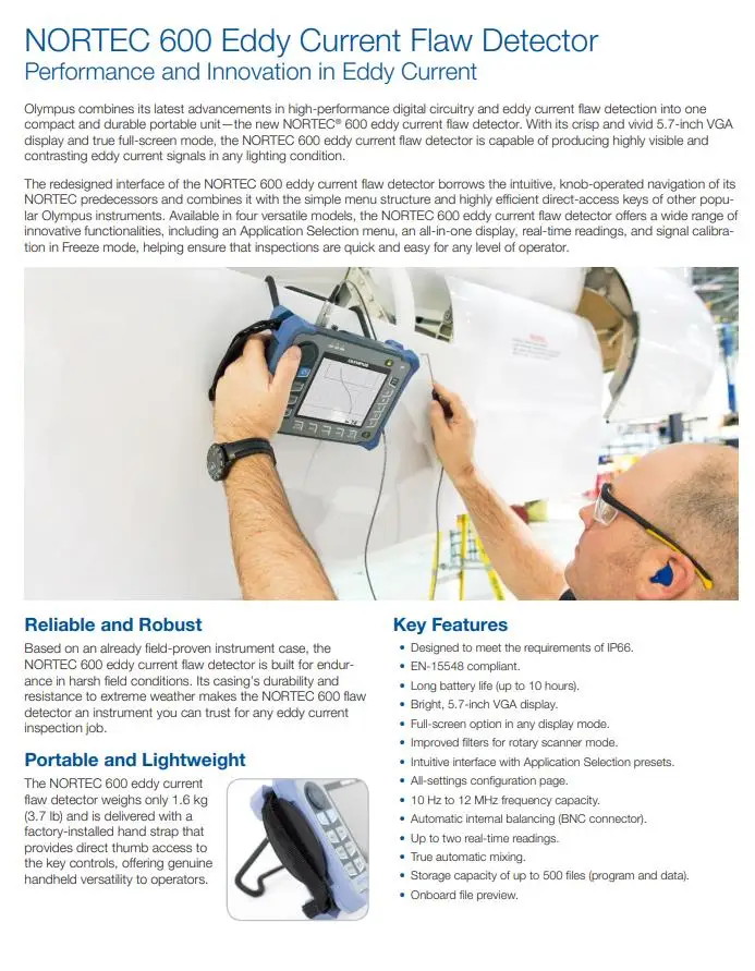 Eddy Current Flaw Detector NORTEC 600 - Reliable and Durable