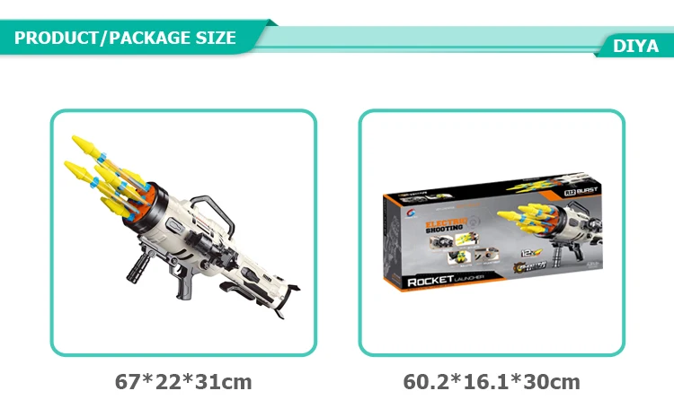 Cool Boy Outdoor Shooting Game Electric Gun Toy Rocket Launcher with ...