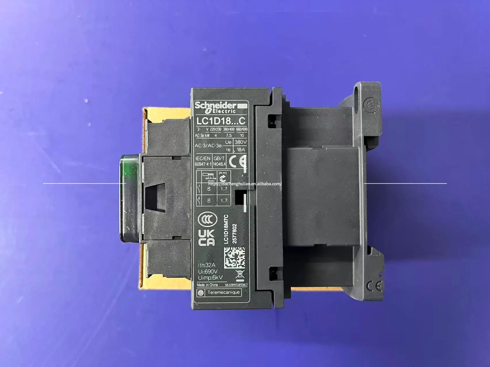 Sch-neider TeSys Deca Series Contactor LC1D18M7C 3P(3 NO), AC-3/AC-3e ...