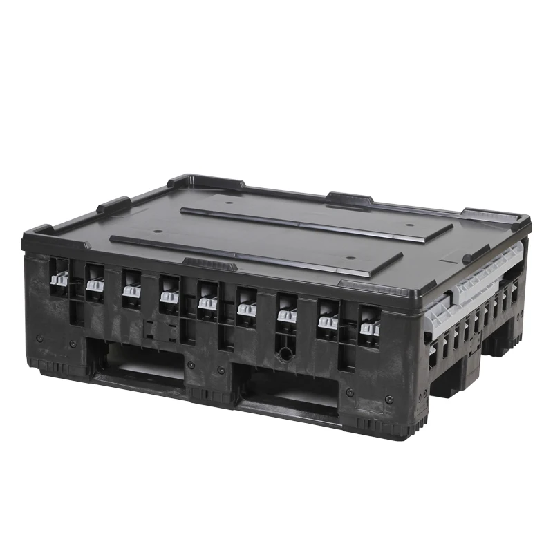 Plastic Pallet Box Closed Plastic Folding Cardboard Crate Forklift ...