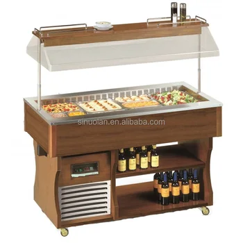 New Design Salad Counter Buffet Wooden Salad Bar Refrigerator For Sale ...