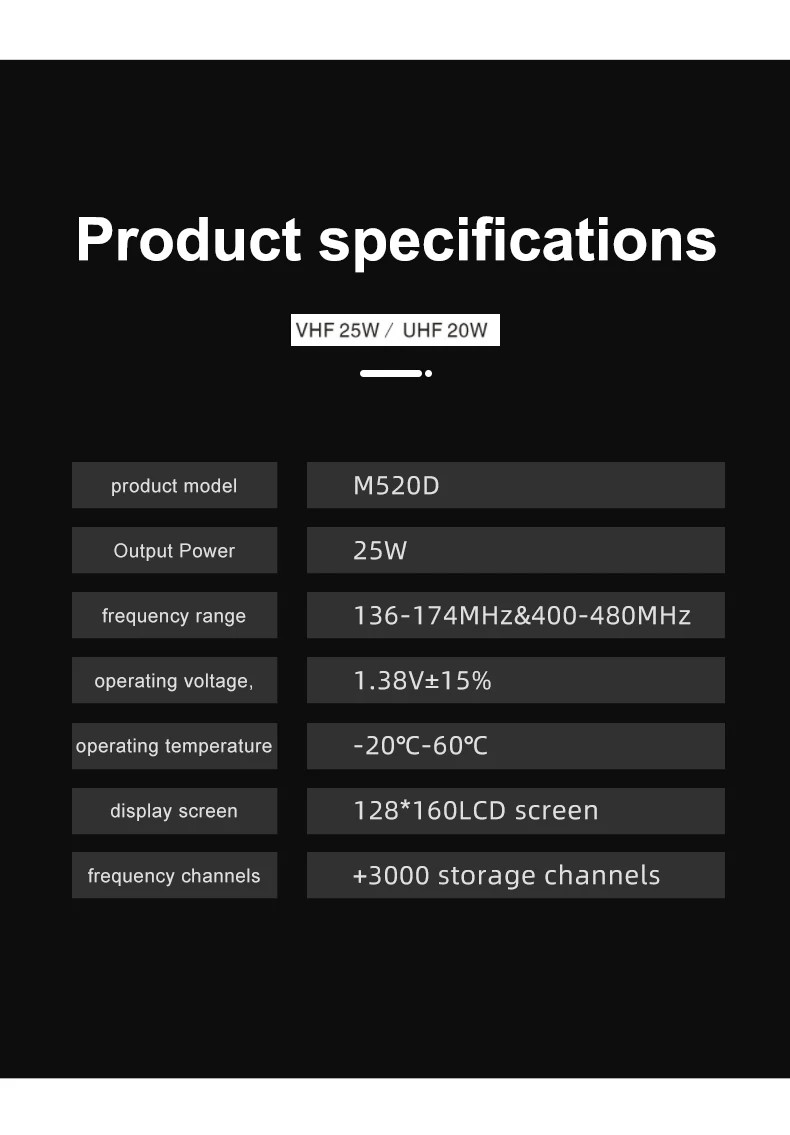 Starft M520D DMR Digital Mobile Radio - 3000 Memory Channels