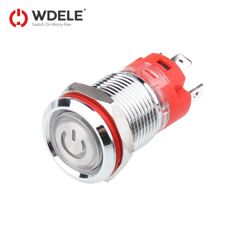 12mm Metal push Button Switch 5-120V LED Lock/Reset Push Button ...