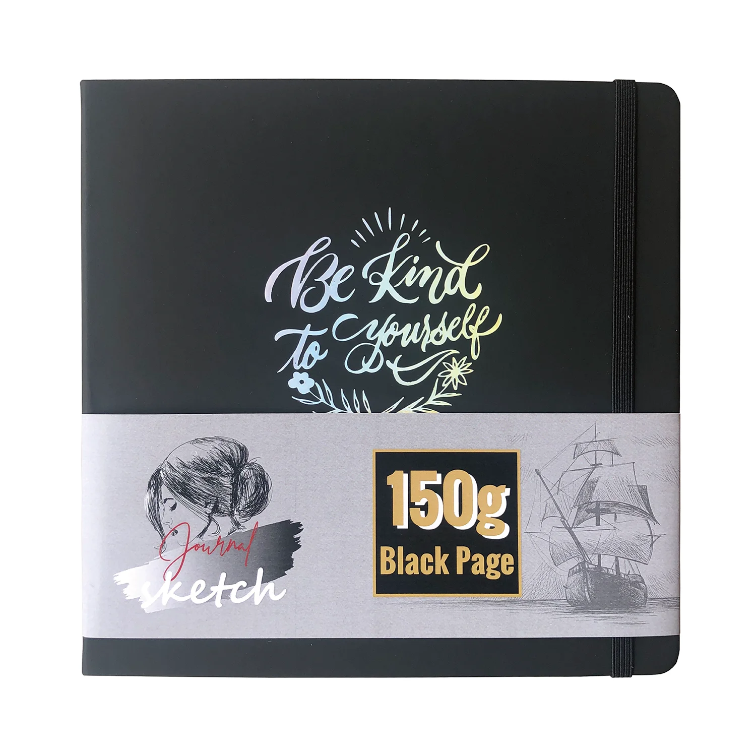 Large Black Paper Sketch Journal 150g Thick 160 Pages All Blank Drawing ...