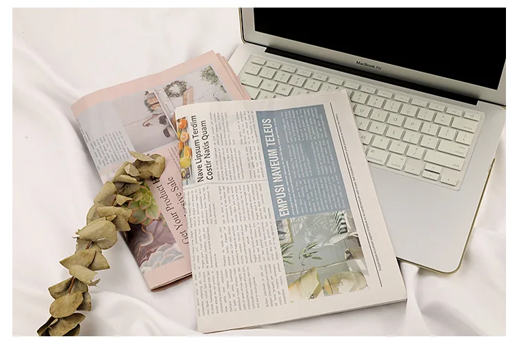 Retro English Old Newspaper Ins Photo Props Flower Wrapping Paper ...
