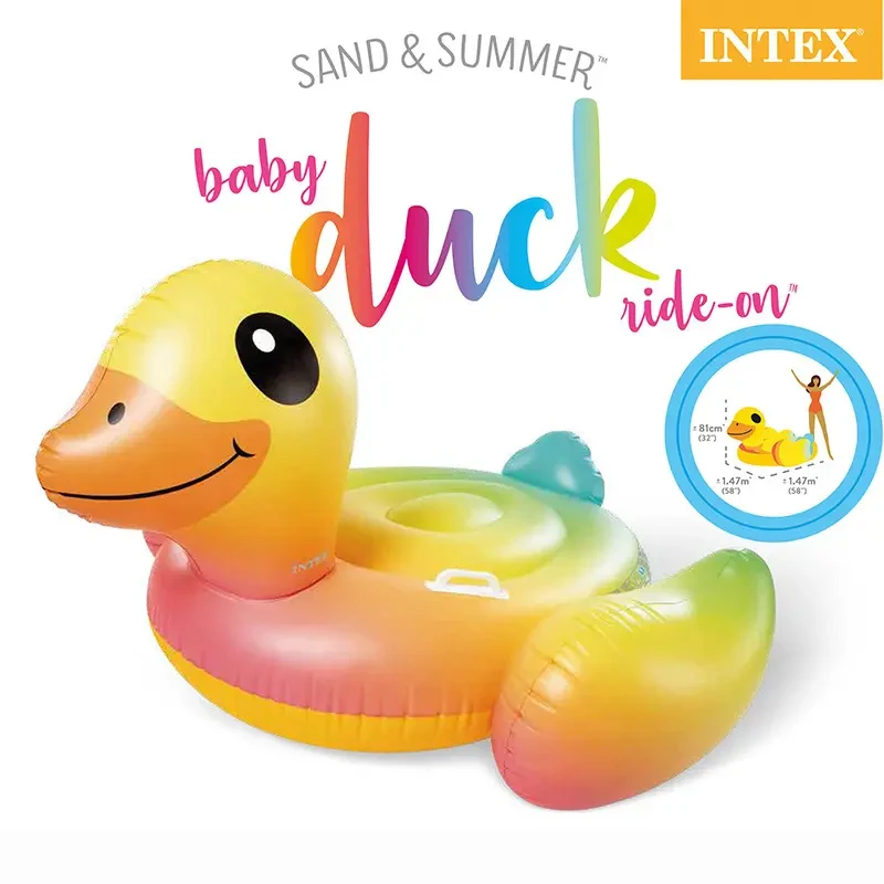 INTEX 57556 Ride-on Pvc Inflatable Water Park Yellow Duck Island Sports ...