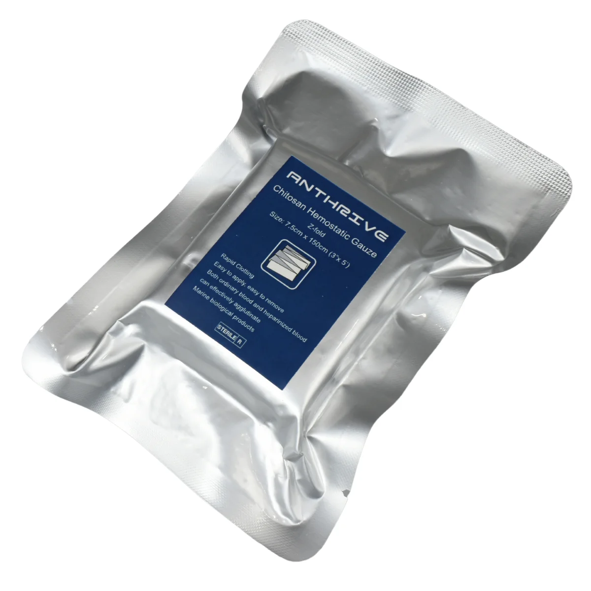 Anthrive 3inch*5m Medical Powder Sterile Trauma Dressing Z-fold Combat ...