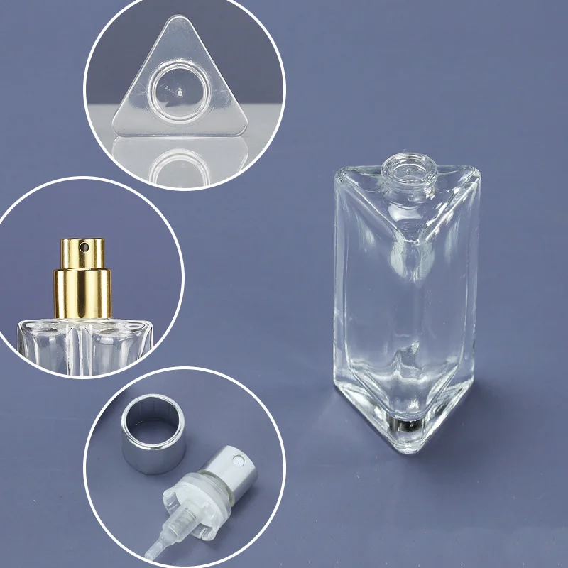 Cosmetic Glass Mist Spray Perfume Bottle 30ml 50ml Empty Triangle Glass ...