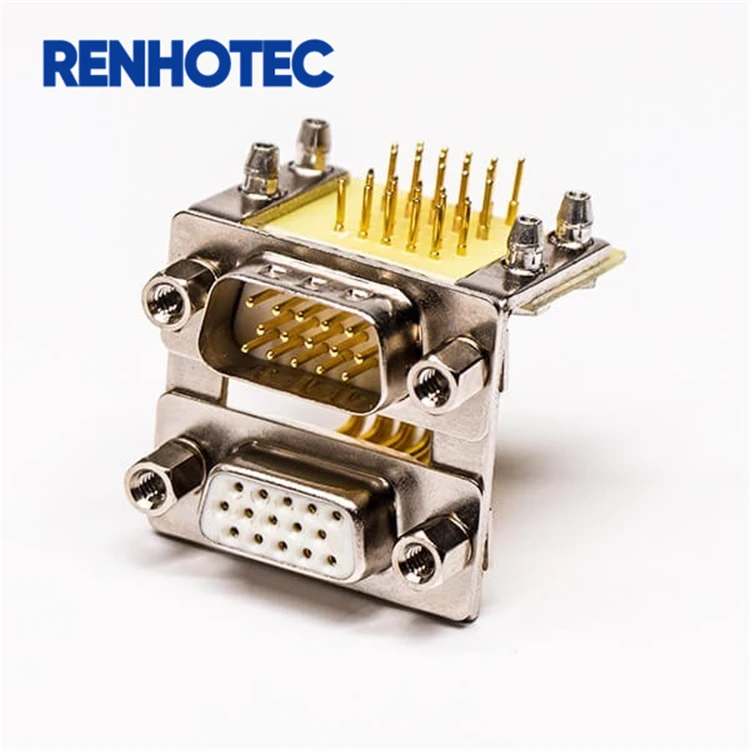 Stacked 9pin 15pin 37pin D-SUB Connectors - Reliable PCB Mount