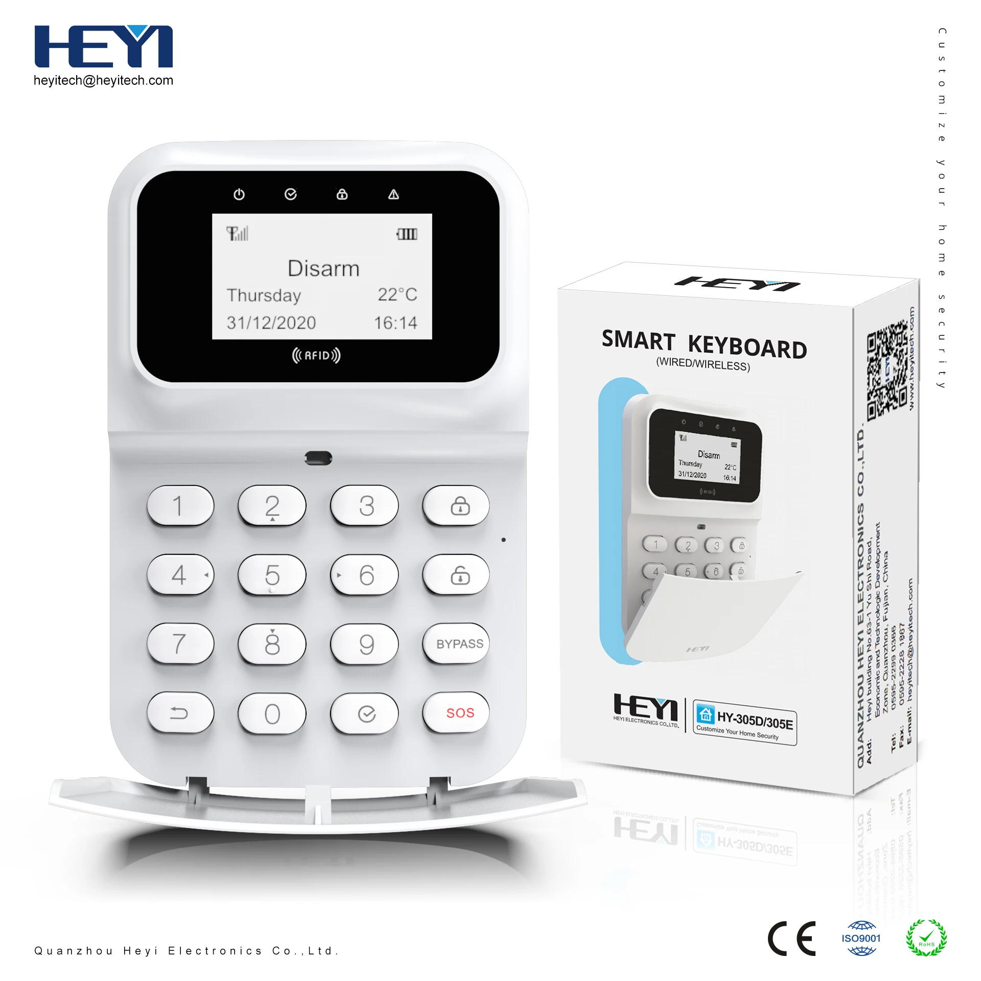 Arm/disarm 433mhz报警rfid键盘适用于家庭安全报警系统 - Buy Rfid键盘,Rfid报警按键,433mhz报警按键 ...