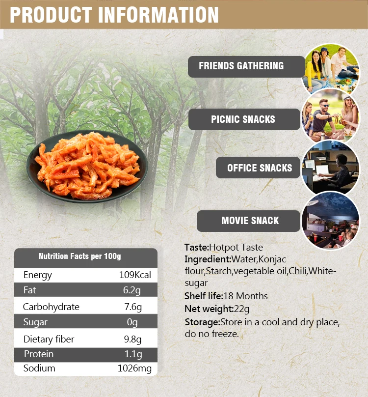 2021 Konjac Snack Food Hotpot Taste Delicious Leisure Snacks - Buy ...