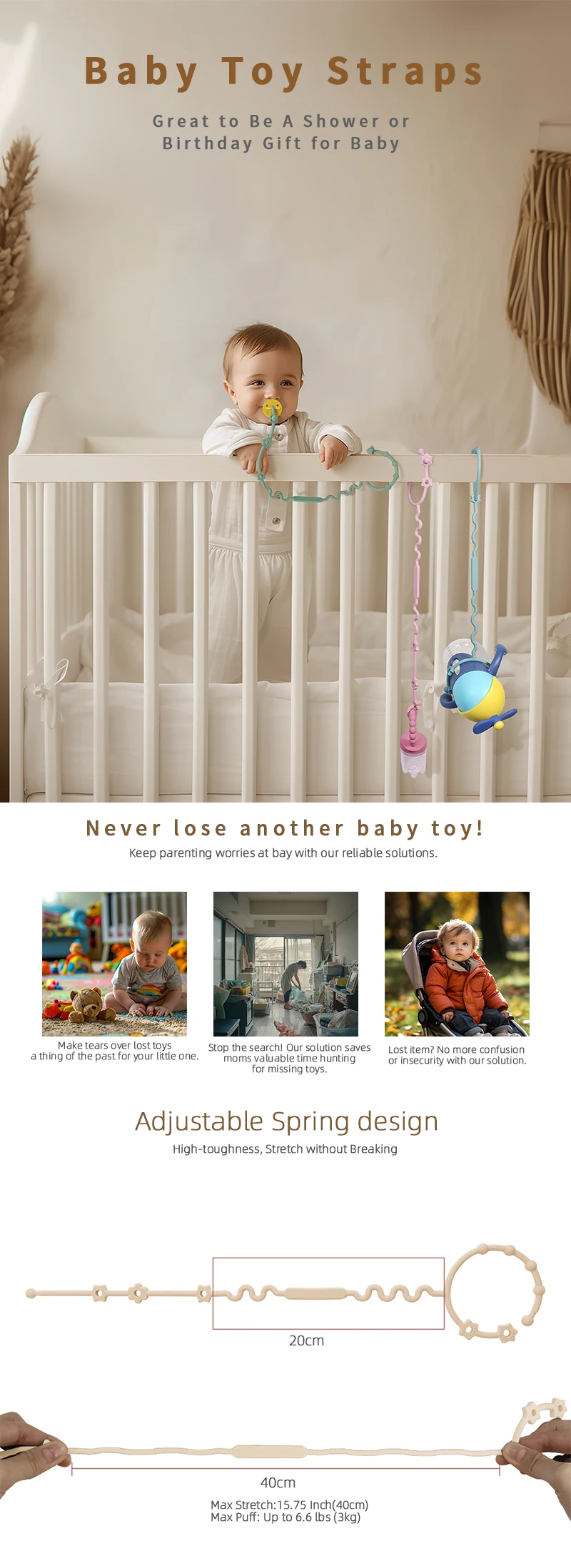 Dongli Custom Bpa Free Silicone Pacifier Clips Adjustable Baby Pacifier ...