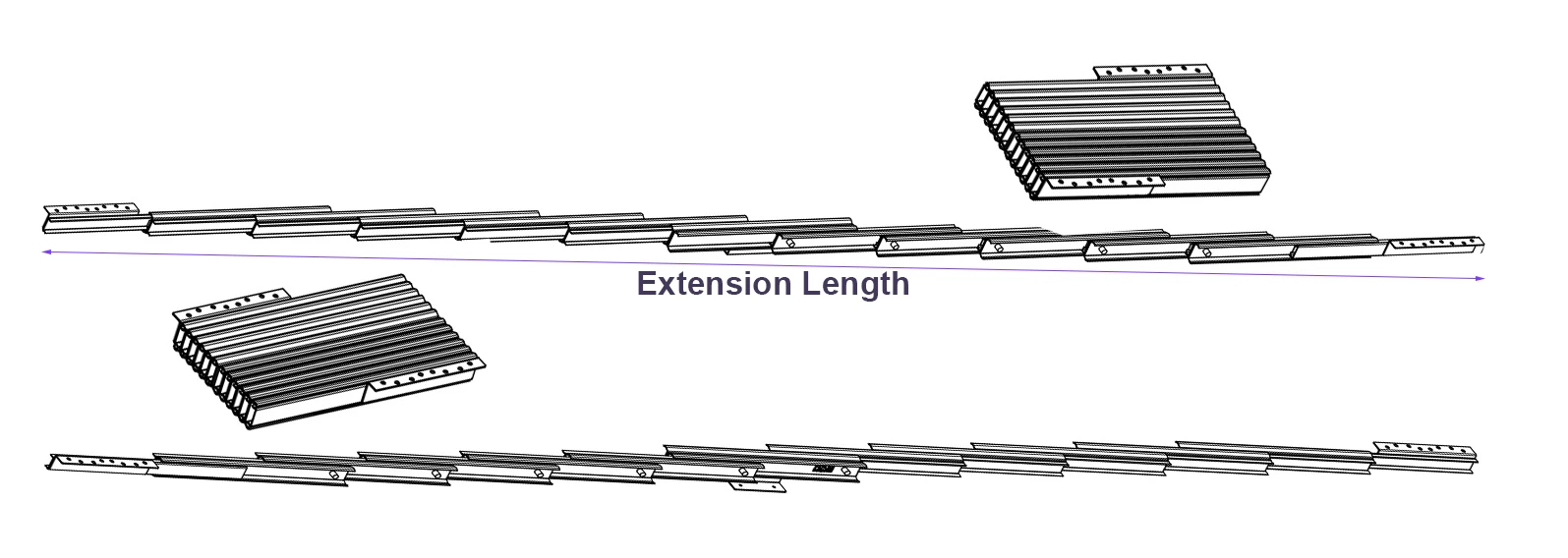 7 Sections Dining Table Mechanism - Heavy Duty Transformer