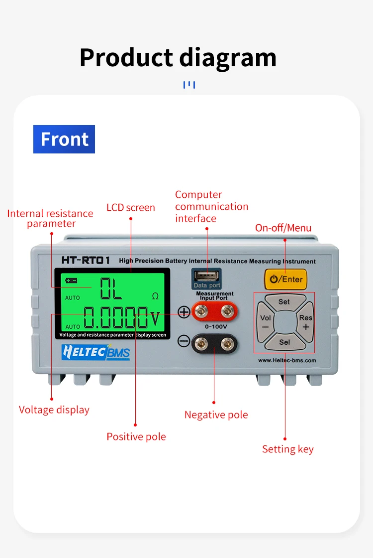 Heltecbms Battery Internal Resistance Tester - Precision & Reliability