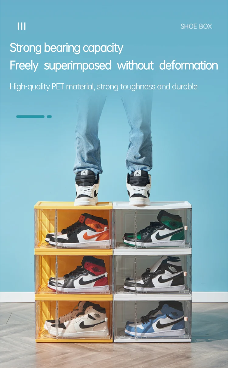 Plastic Shoe Case Sneaker Storage Clear Shoe Casest Stackable Storage ...