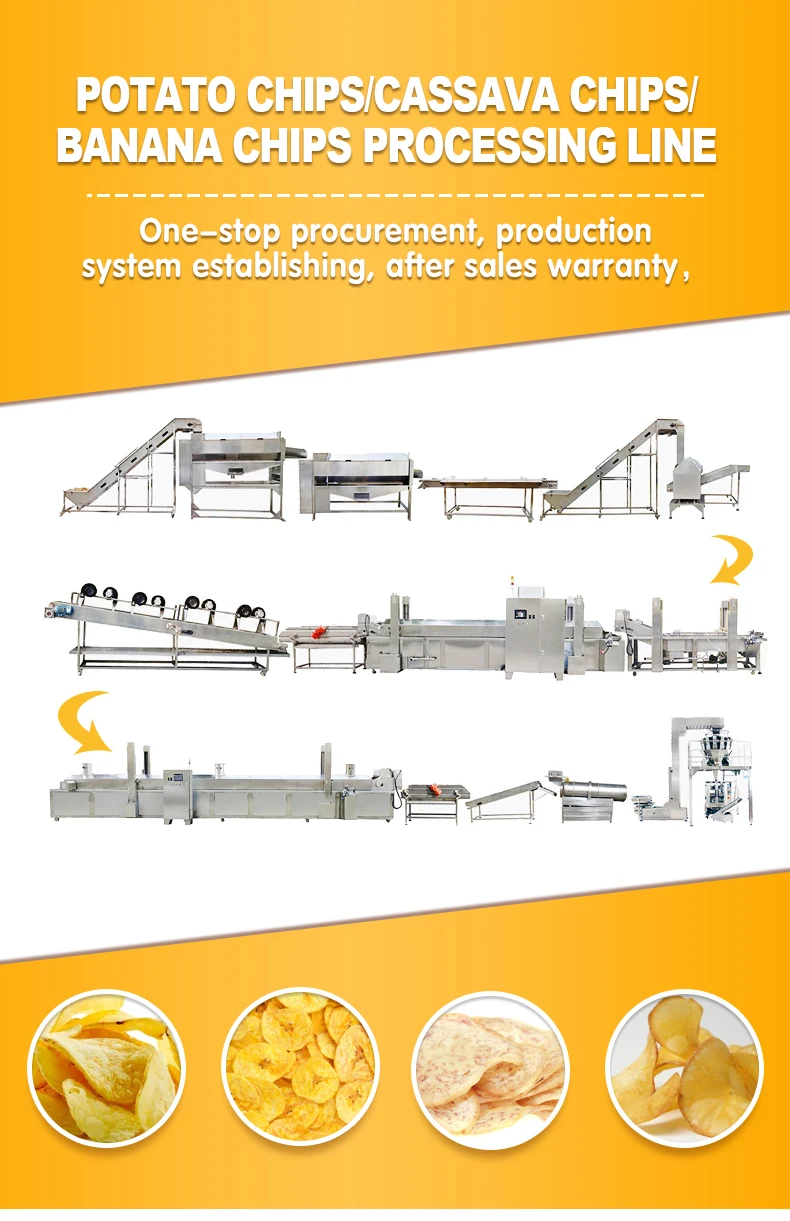 TCA Chips Machines Potato Chips Making Line 50kg Potato Chips ...